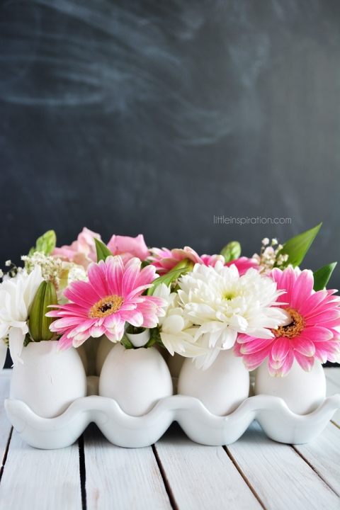 DIY Eggshell Flower Centerpiece » Little Inspiration