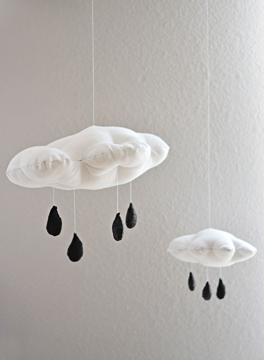 DIY Cloud & Rain Drops Nursery Mobile » Little Inspiration