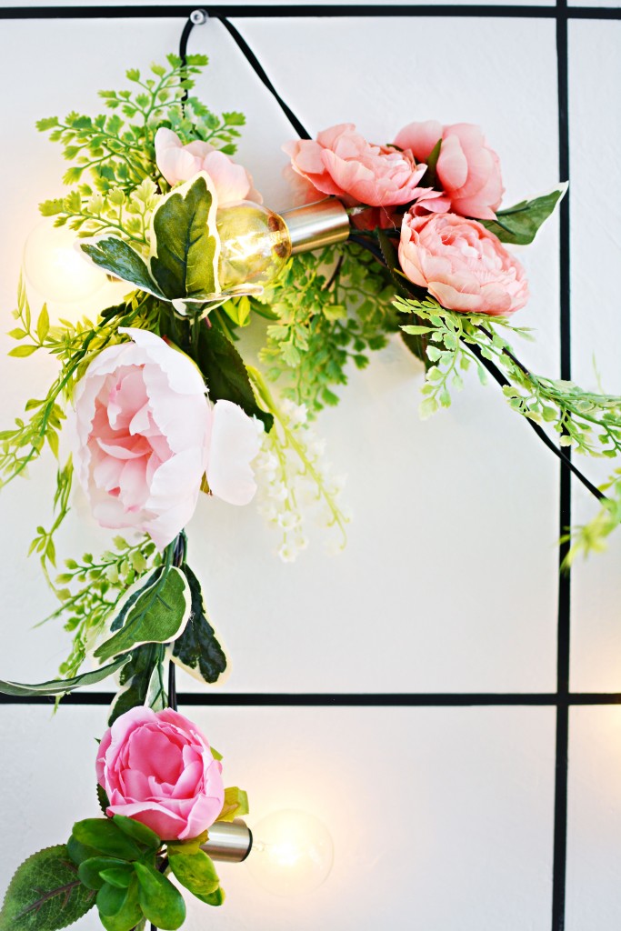 DIY Light + Faux Flower Garland » Little Inspiration